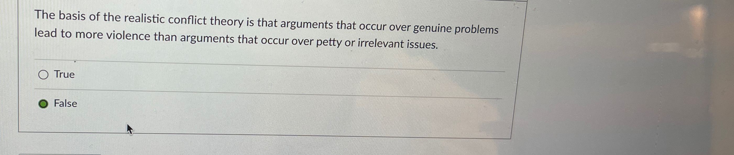 Solved The basis of the realistic conflict theory is that | Chegg.com