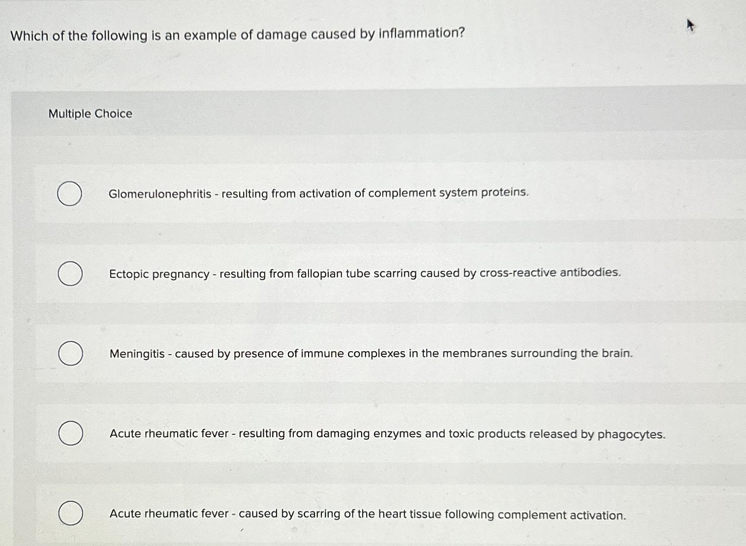 Solved Which of the following is an example of damage caused | Chegg.com