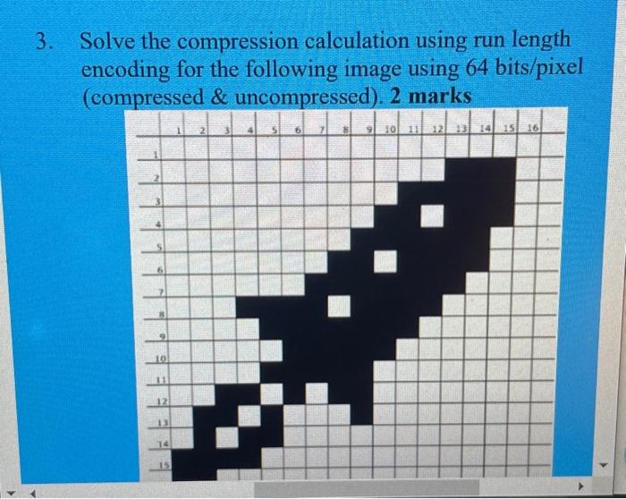 Solved Solve the compression calculation using run length | Chegg.com