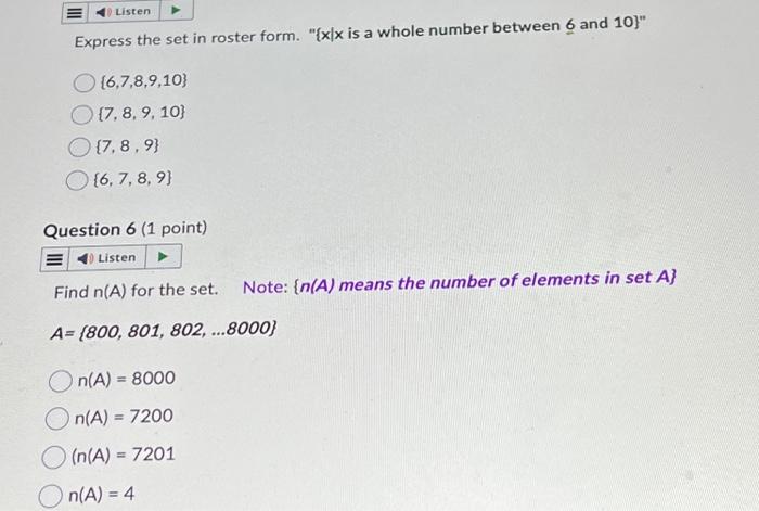 Solved Express the set in roster form. " {x∣x is a whole | Chegg.com