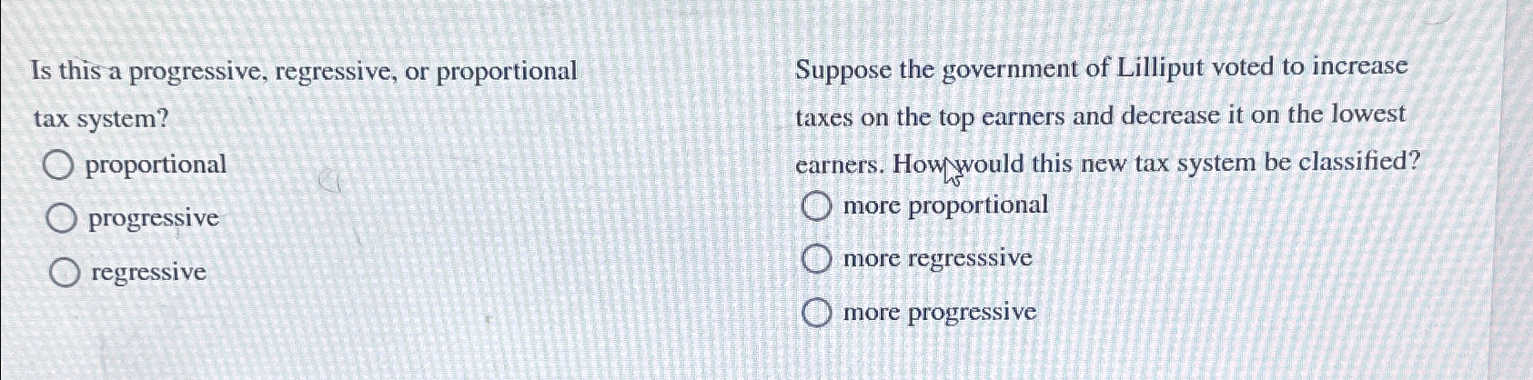 Solved Is this a progressive, regressive, or proportional | Chegg.com