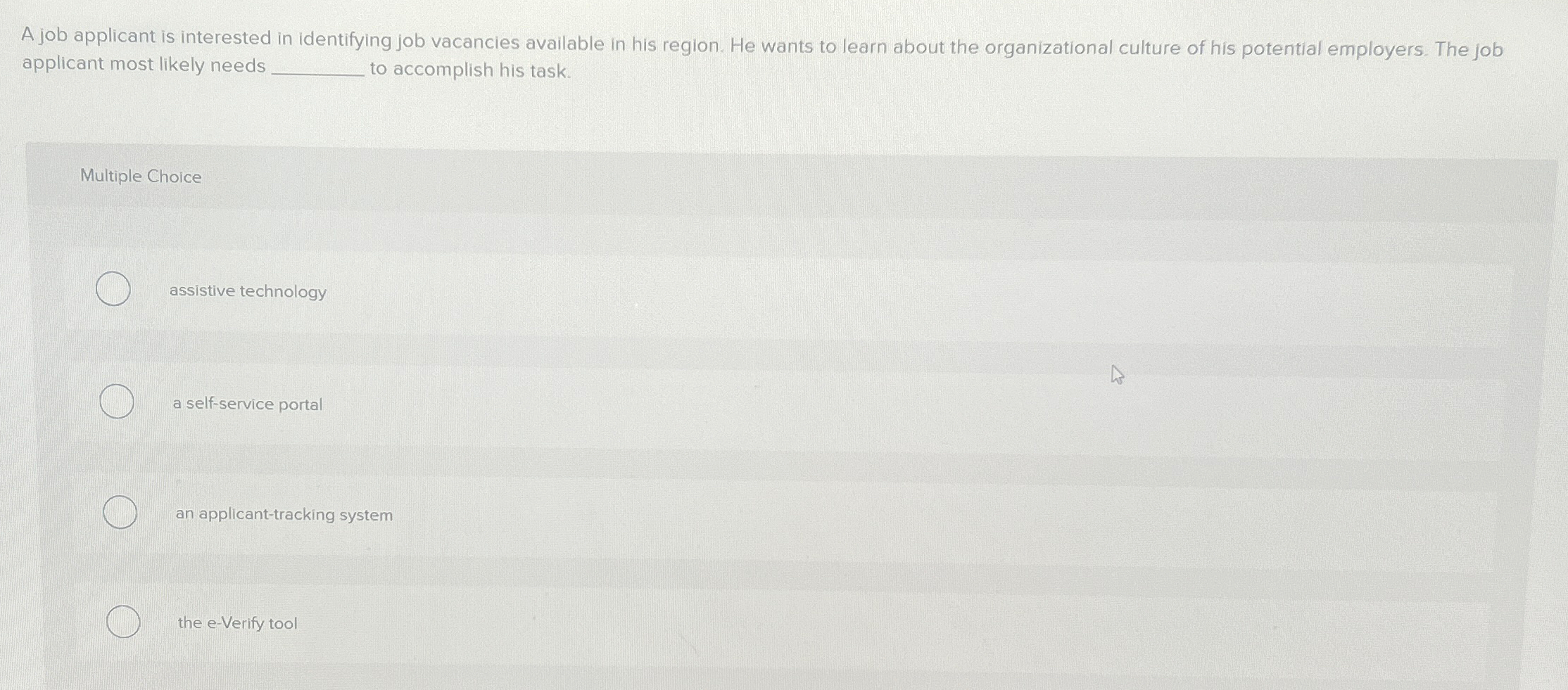 Solved A job applicant is interested in identifying job | Chegg.com