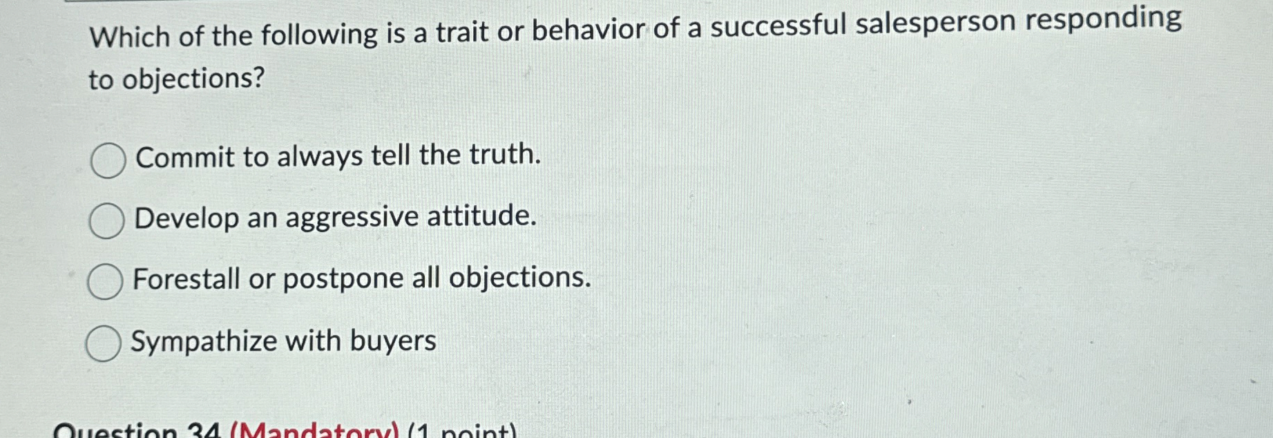 Solved Which of the following is a trait or behavior of a | Chegg.com