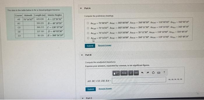 Solved please explain how did you got the azimuth of each | Chegg.com
