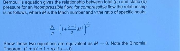 Solved Bernoulli's equation gives the relationship between | Chegg.com