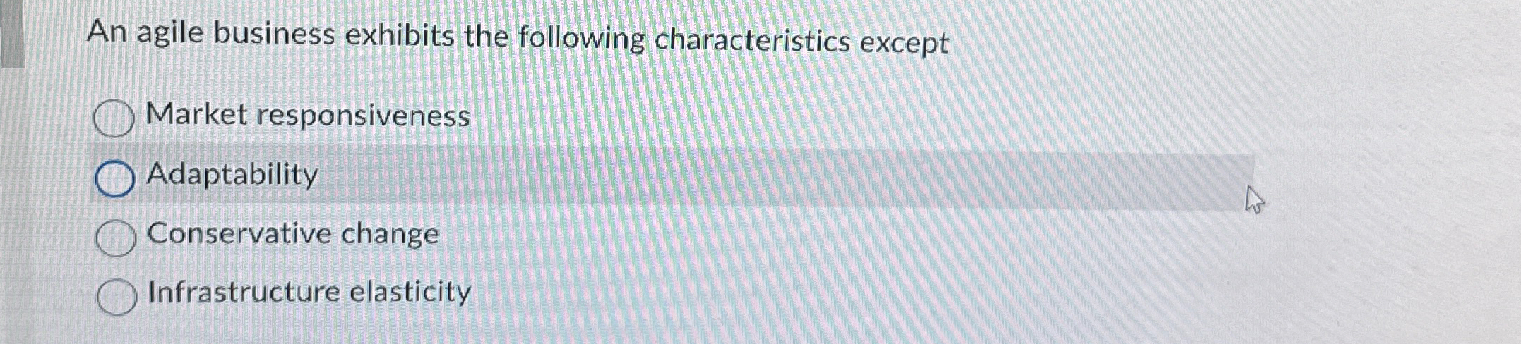 Solved An agile business exhibits the following | Chegg.com