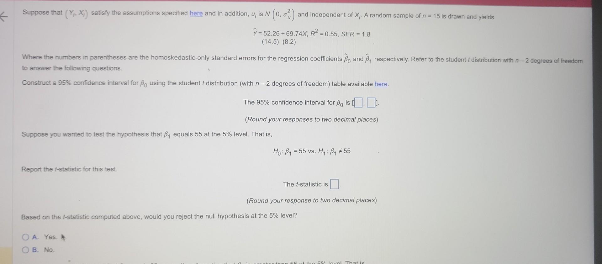 Solved Suppose that (Yi,Xi) satisfy the assumptions | Chegg.com