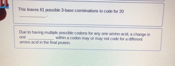 Solved Codons, Amino Acids, and Base Sequence Changes | Chegg.com