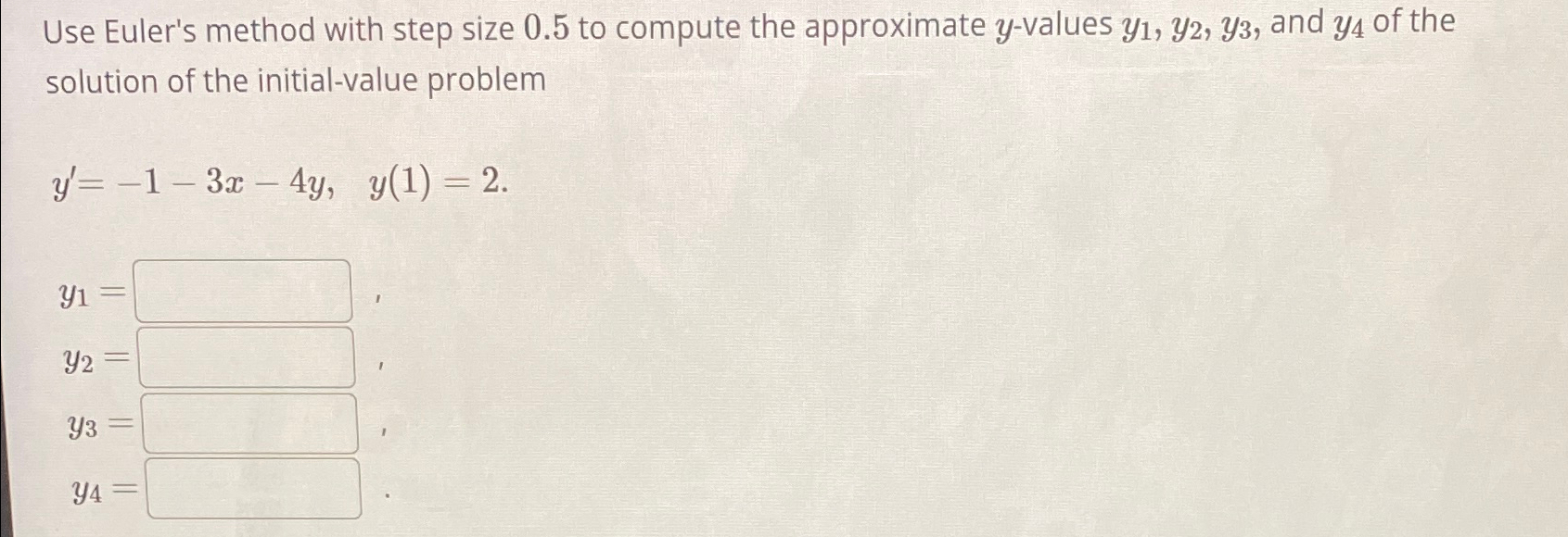 Solved Use Euler's method with step size 0.5 ﻿to compute the | Chegg.com