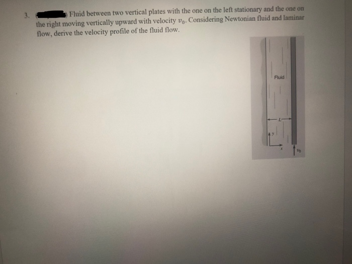 Solved 3. Fluid between two vertical plates with the one on | Chegg.com