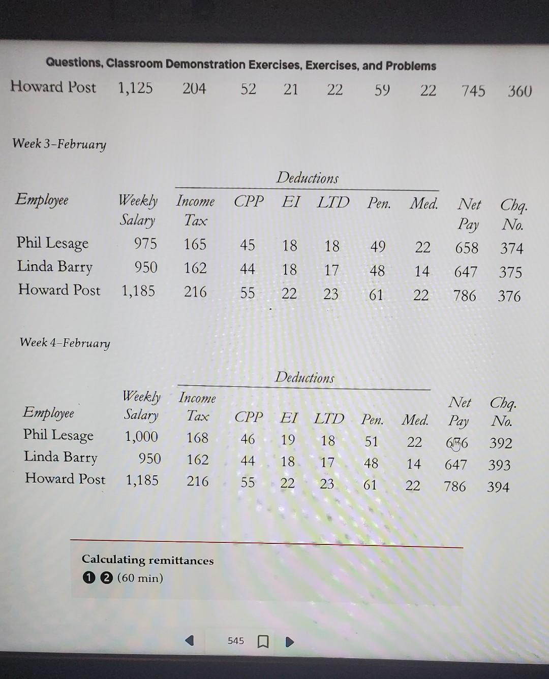 Solved Questions, Classroom Demonstration Exercises, | Chegg.com