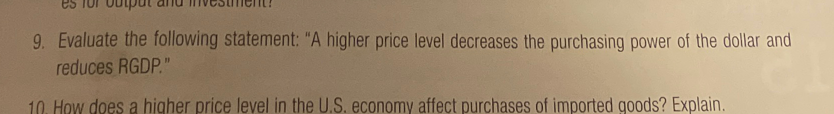 Solved Evaluate the following statement: "A higher price | Chegg.com