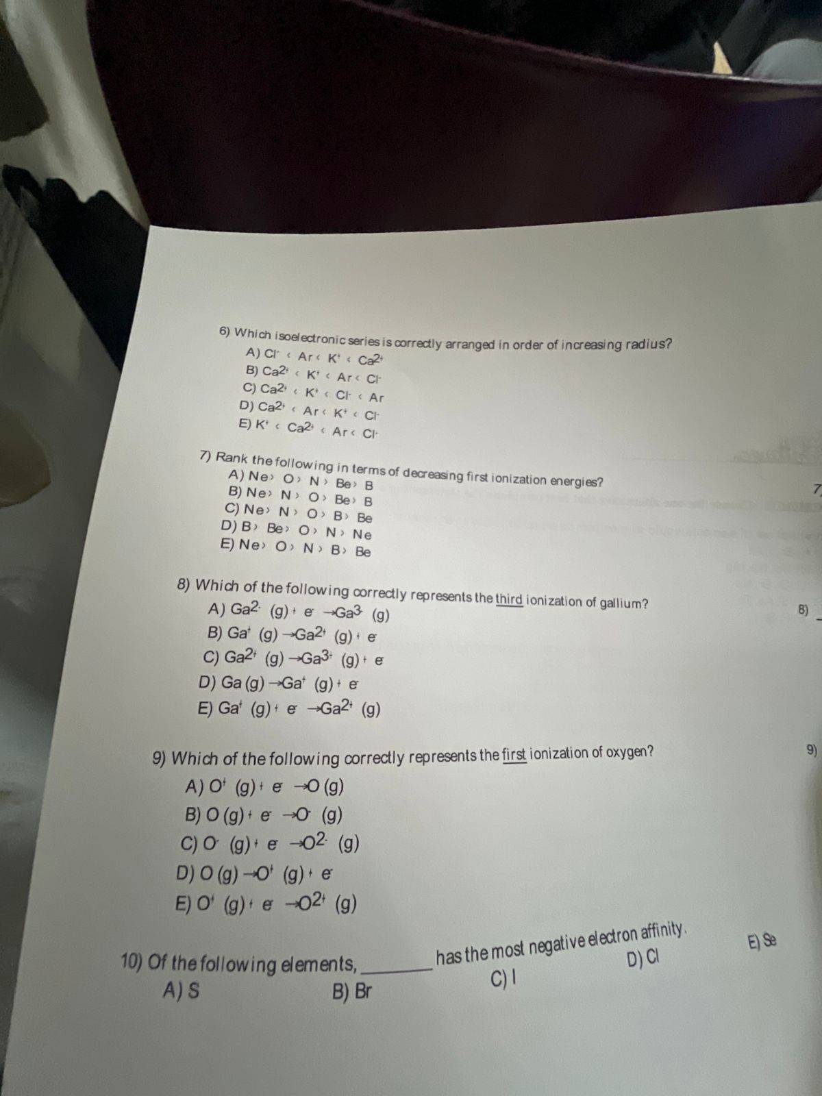 Solved Which isoelectronic series is ﻿correctly arranged in | Chegg.com