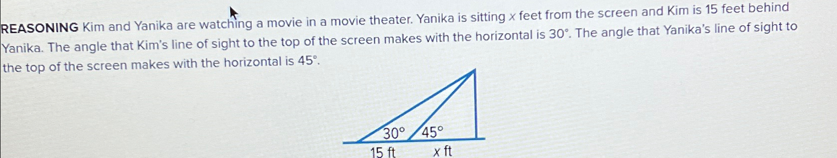 Solved REASONING Kim and Yanika are watching a movie in a | Chegg.com