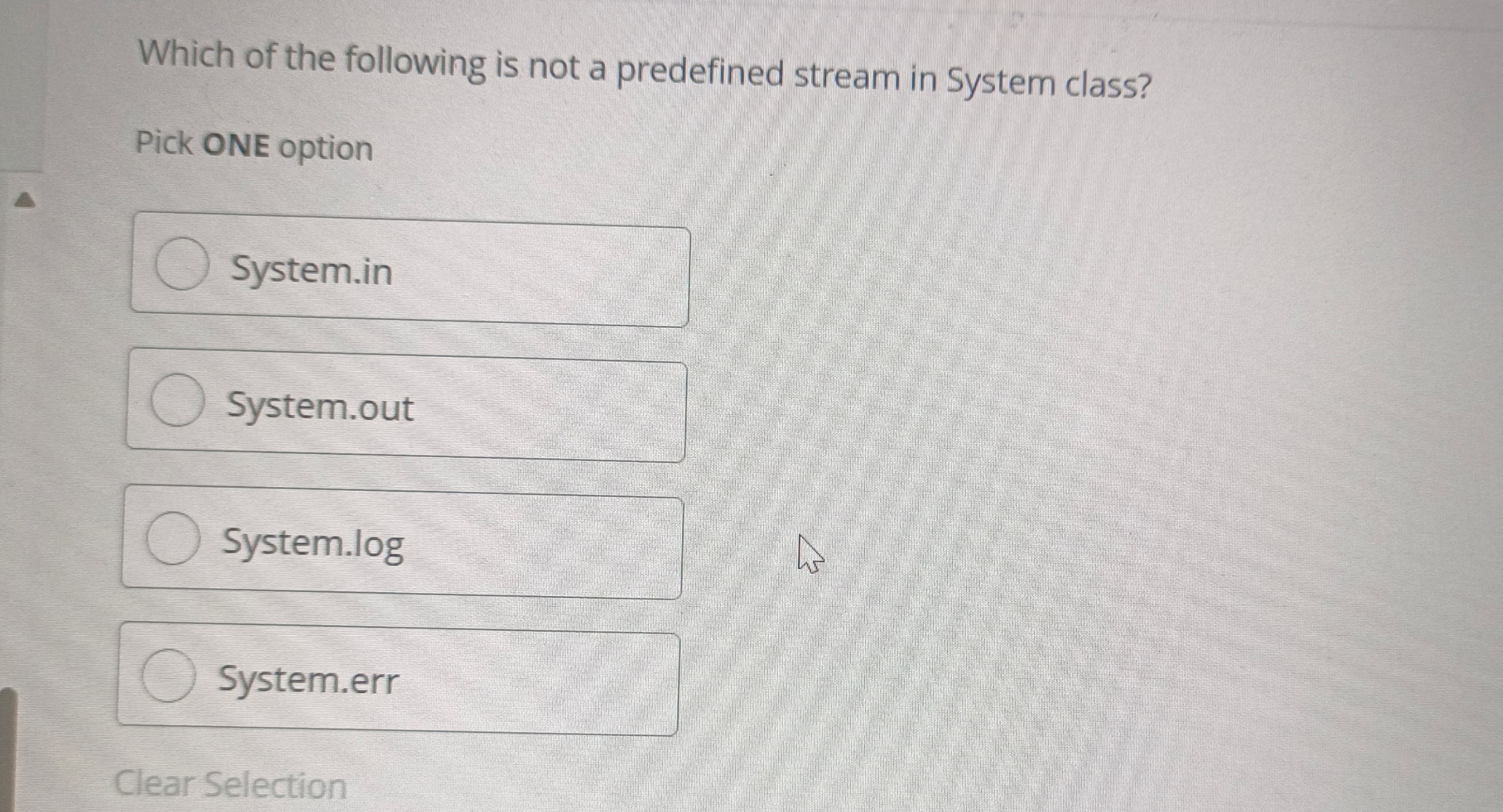 Solved Which of the following is not a predefined stream in | Chegg.com