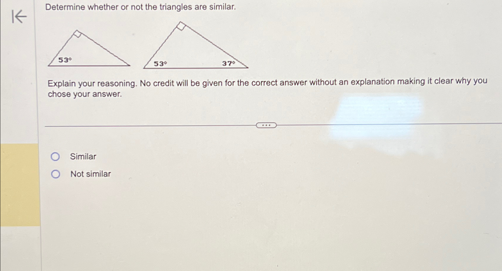 Solved Determine whether or not the triangles are | Chegg.com