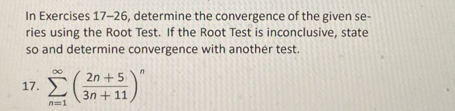 Solved In Exercises 17-26, ﻿determine the convergence of the | Chegg.com