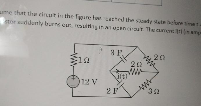 Solved ume that the circuit in the figure has reached the | Chegg.com