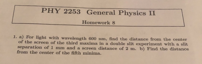 Solved PHY 2253 General Physics II Homework 8 1. a) For | Chegg.com