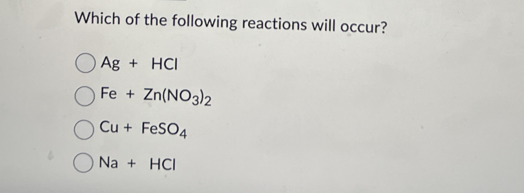 Solved Which of the following reactions will | Chegg.com
