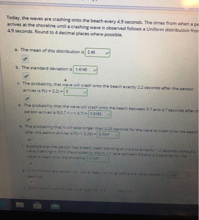 Solved Today, the waves are crashing onto the beach every | Chegg.com