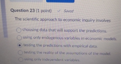 Solved Question 23 (1 ﻿point)SavedThe scientific approach to | Chegg.com
