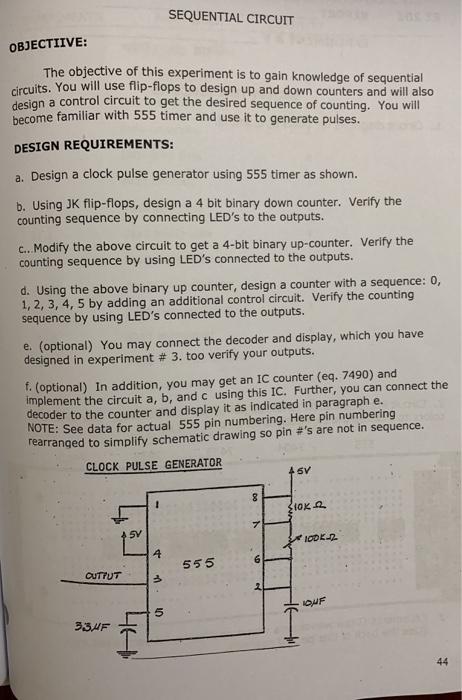 Solved Sequential Circuit Objectiive The Objective Of This 6928