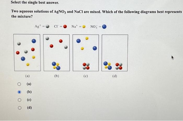 Solved Select The Single Best Answer Two Aqueous Solutions