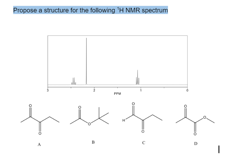 Solved Propose a structure for the following ?1H ﻿NMR | Chegg.com