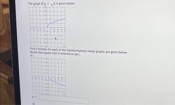 [Solved]: The graph of ( y= sqrt{x} ) is given below: rin