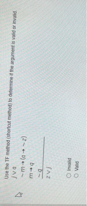 Solved Use the TF method (shortcut method) to determine if | Chegg.com