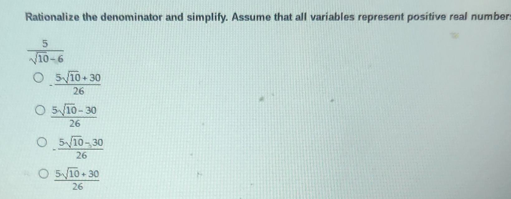 Solved Rationalize the denominator and simplify. Assume that | Chegg.com