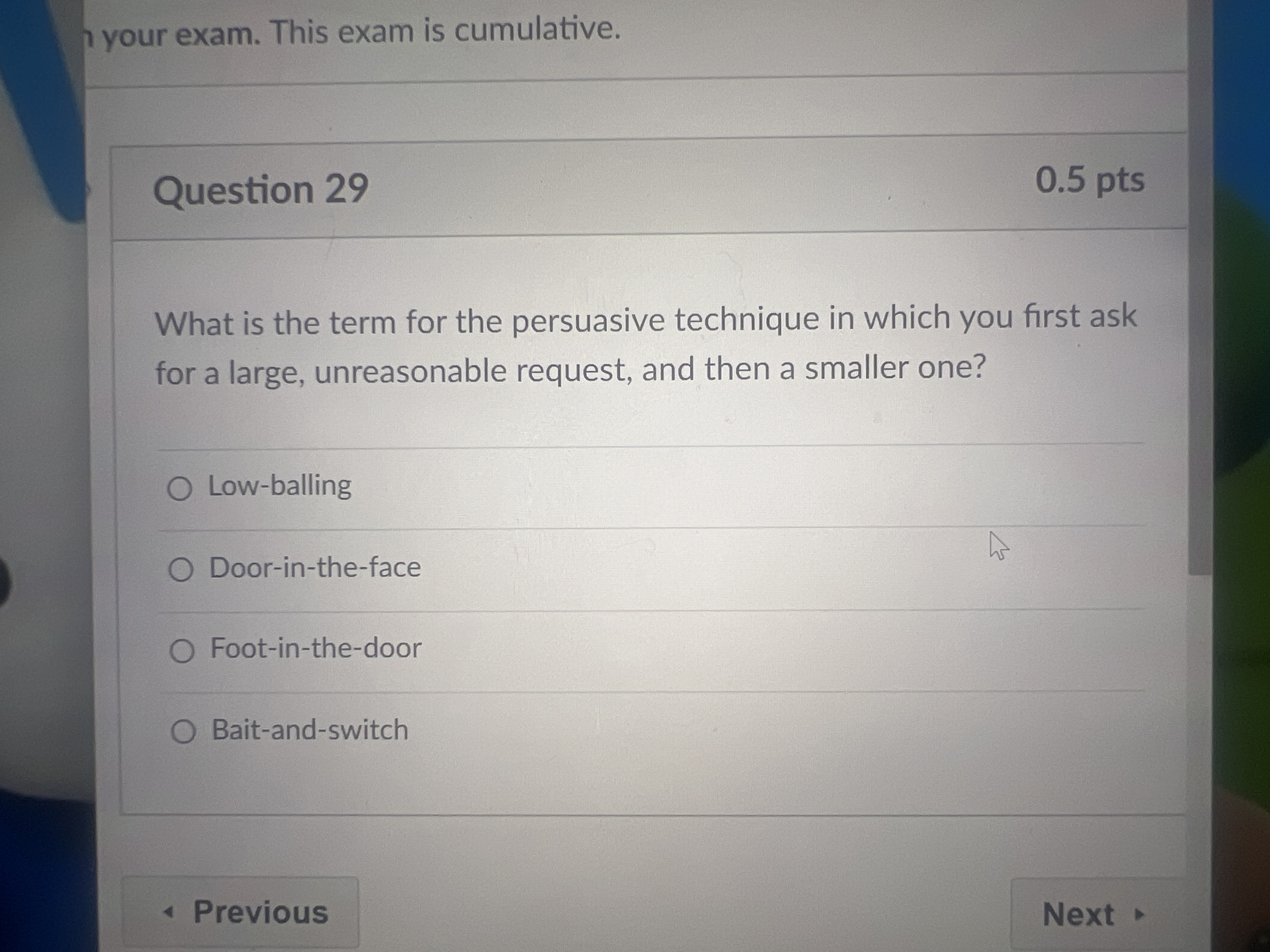 Solved Question 29What is the term for the persuasive | Chegg.com
