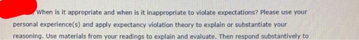 Solved When is it appropriate and when is it inappropriate | Chegg.com