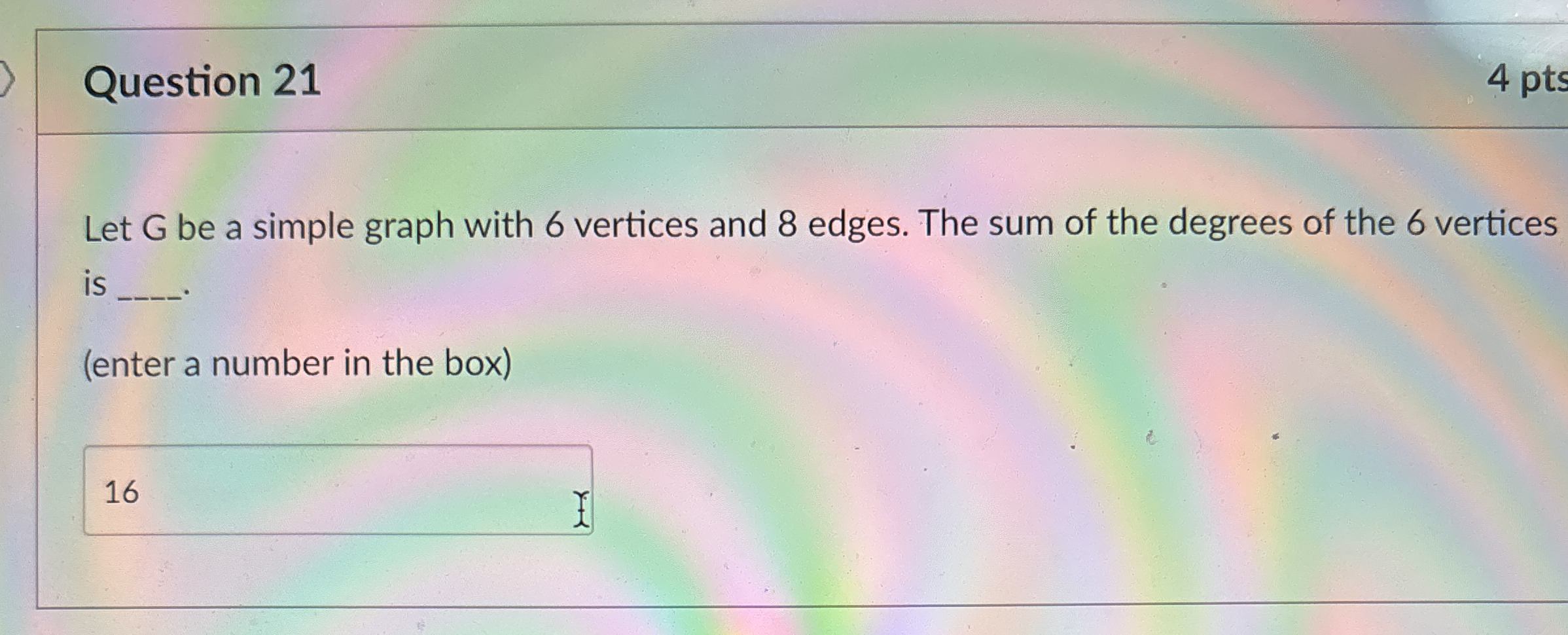 Solved Question 21Let G ﻿be a simple graph with 6 ﻿vertices | Chegg.com