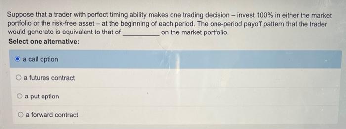 Solved Suppose that a trader with perfect timing ability | Chegg.com