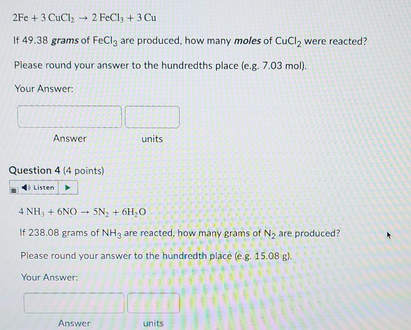 Solved 2Fe + 3 CuCl2 → 2 FeCl3 + 3 Cu If 49.38 grams of | Chegg.com