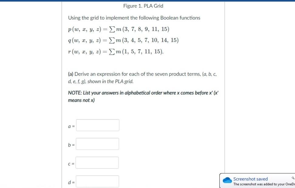 Solved Figure 1 below represents a PLA grid of a 4×3 PLA | Chegg.com