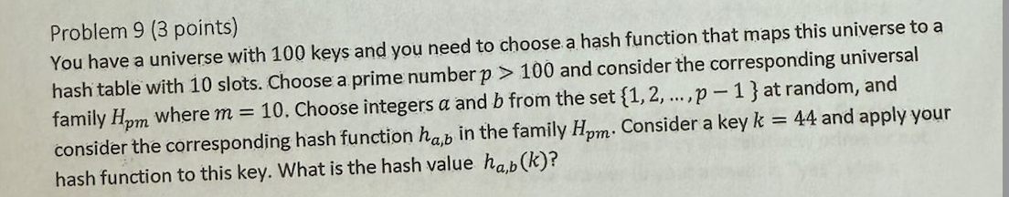 Solved Problem 9 (3 ﻿points)You have a universe with 100 | Chegg.com