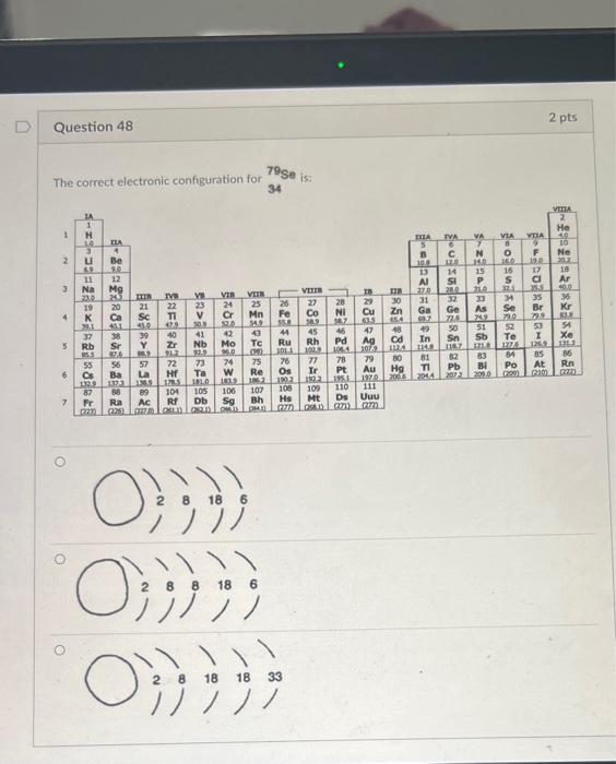 Solved 3479 is: The correct electronic configuration for | Chegg.com