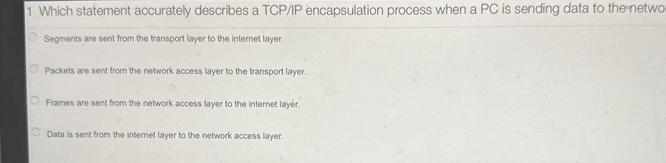 Solved 1 ﻿Which statement accurately describes a TCP/IP | Chegg.com