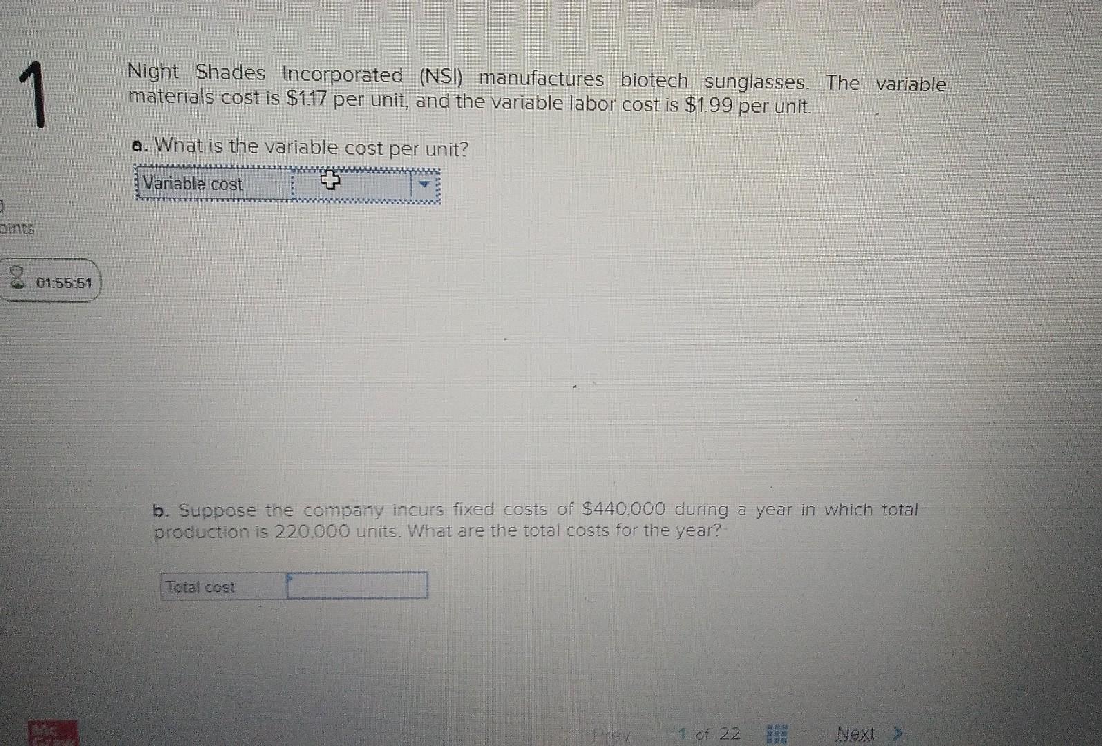 Solved Night Shades Incorporated (NSI) manufactures biotech | Chegg.com