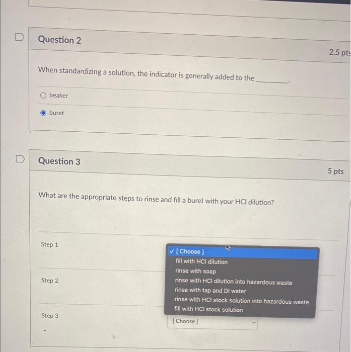 Solved When standardizing a solution, the indicator is | Chegg.com