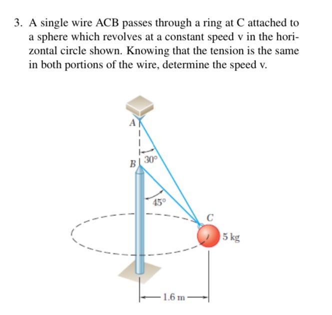 Solved 3. A single wire ACB passes through a ring at C | Chegg.com