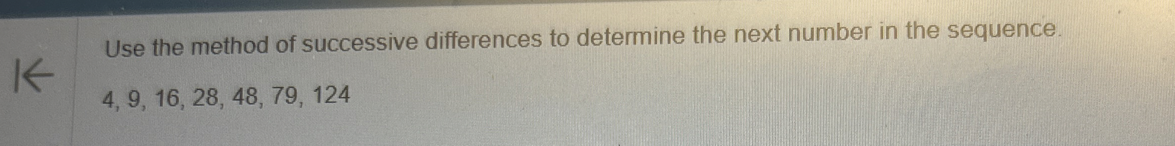 Use the method of successive differences to determine | Chegg.com