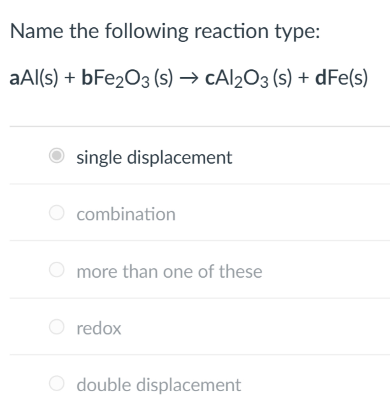 Solved Name the following reaction | Chegg.com