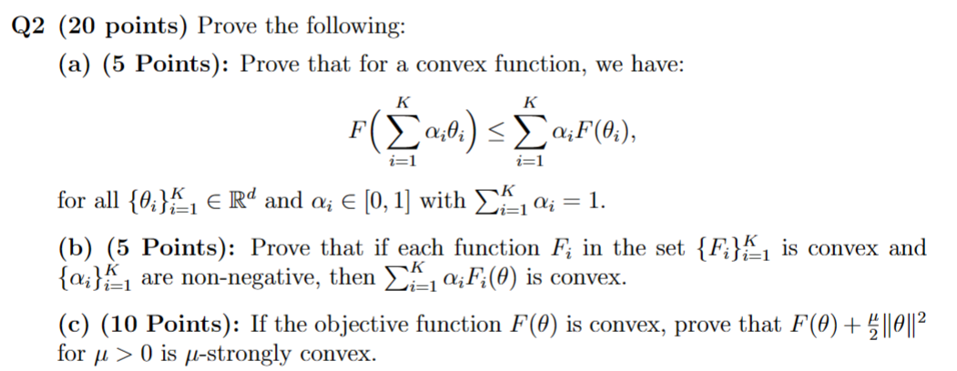 Solved Proof as a convex function. parts b and c written | Chegg.com