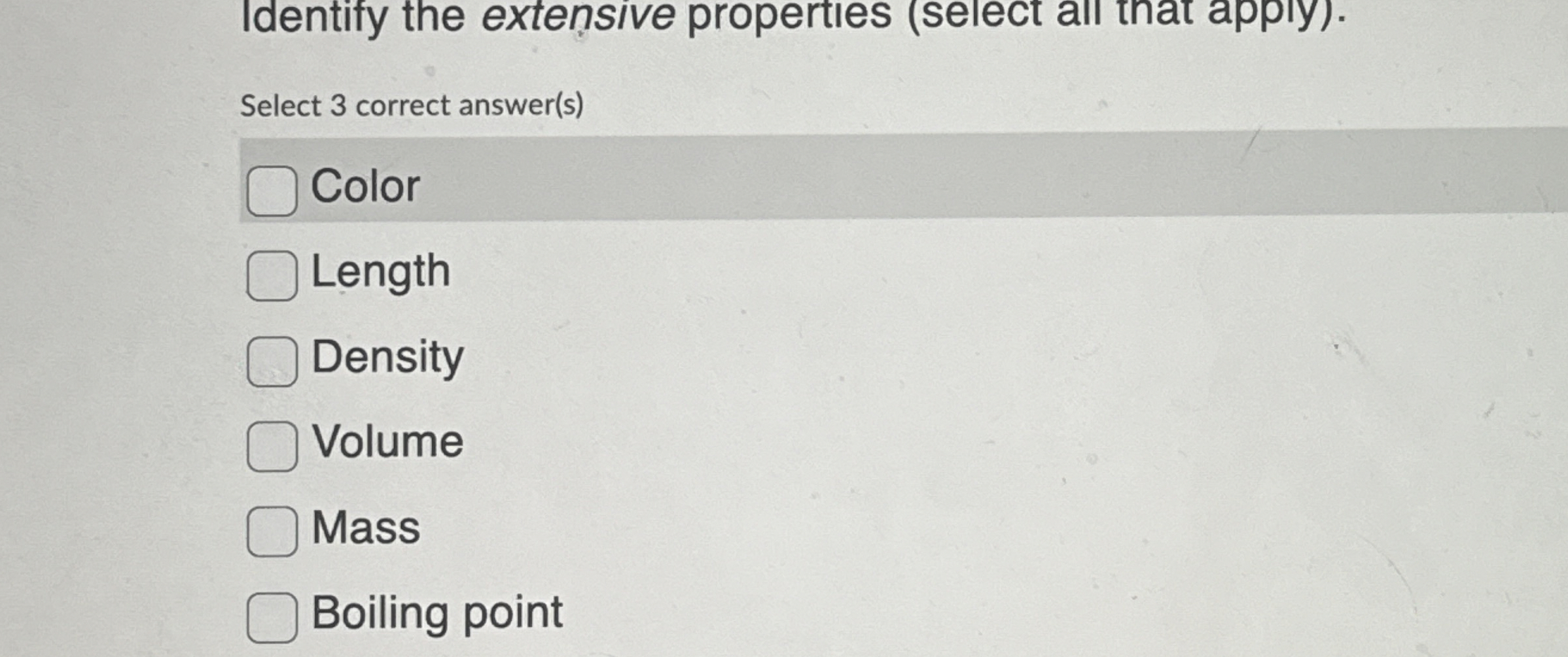 Solved Identify the extensive properties (select all that | Chegg.com
