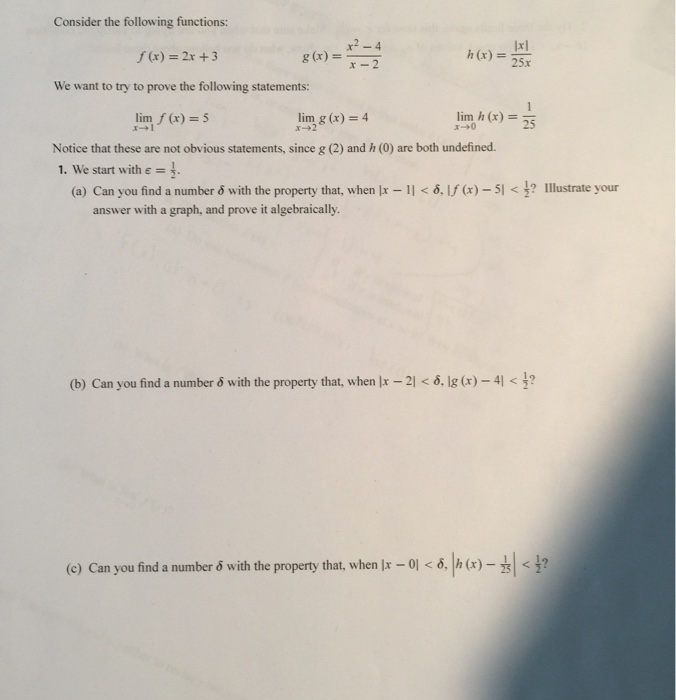 Solved Consider The Following Functions F X 2x 3 8 X