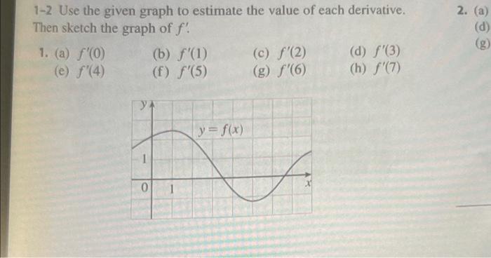 Solved 1-2 Use the given graph to estimate the value of each | Chegg.com